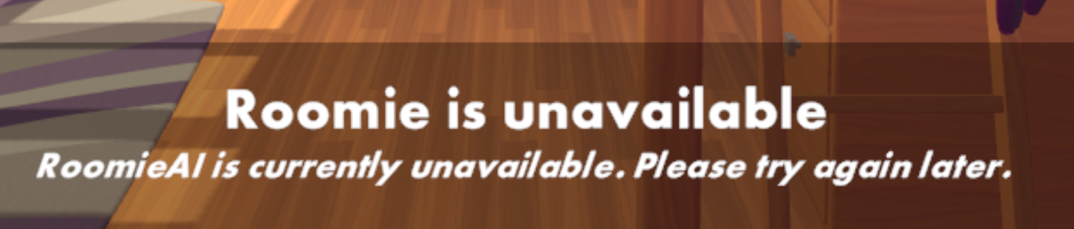 Roomie is Unavailable – Rec Room Help Center
